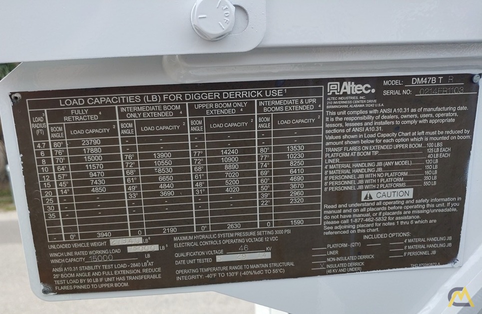 2015 Altec DM47B-TR Digger Derrick For Sale Derricks Drilling Piling ...