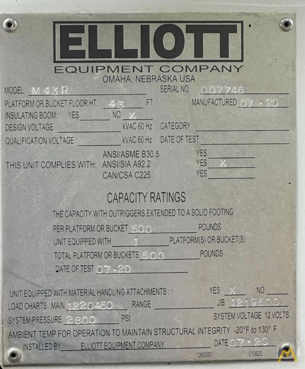 2020 Elliott M43R Aerial Bucket Truck For Sale Platforms Platform Lift ...