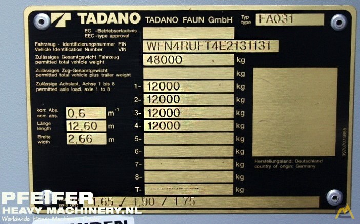 70t Tadano-Faun ATF 70G-4 Tower Crane For Sale Tadano Faun All Terrain ...