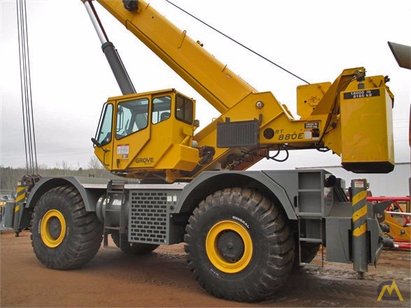 80t Grove RT880E Rough Terrain Crane For Sale or Rent Hoists & Material ...