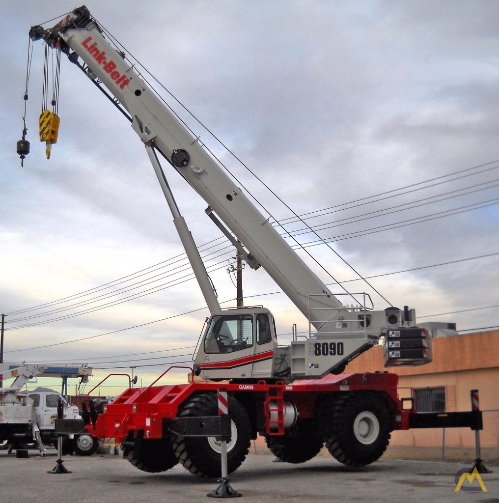 Link-Belt RTC-8090 Series II 90-ton Rough Terrain Crane For Sale or Rent Hoists & Material ...