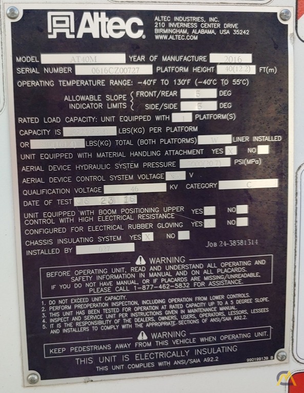 Altec AT40M 45 ft Articulating & Telescopic Material Handling Bucket ...