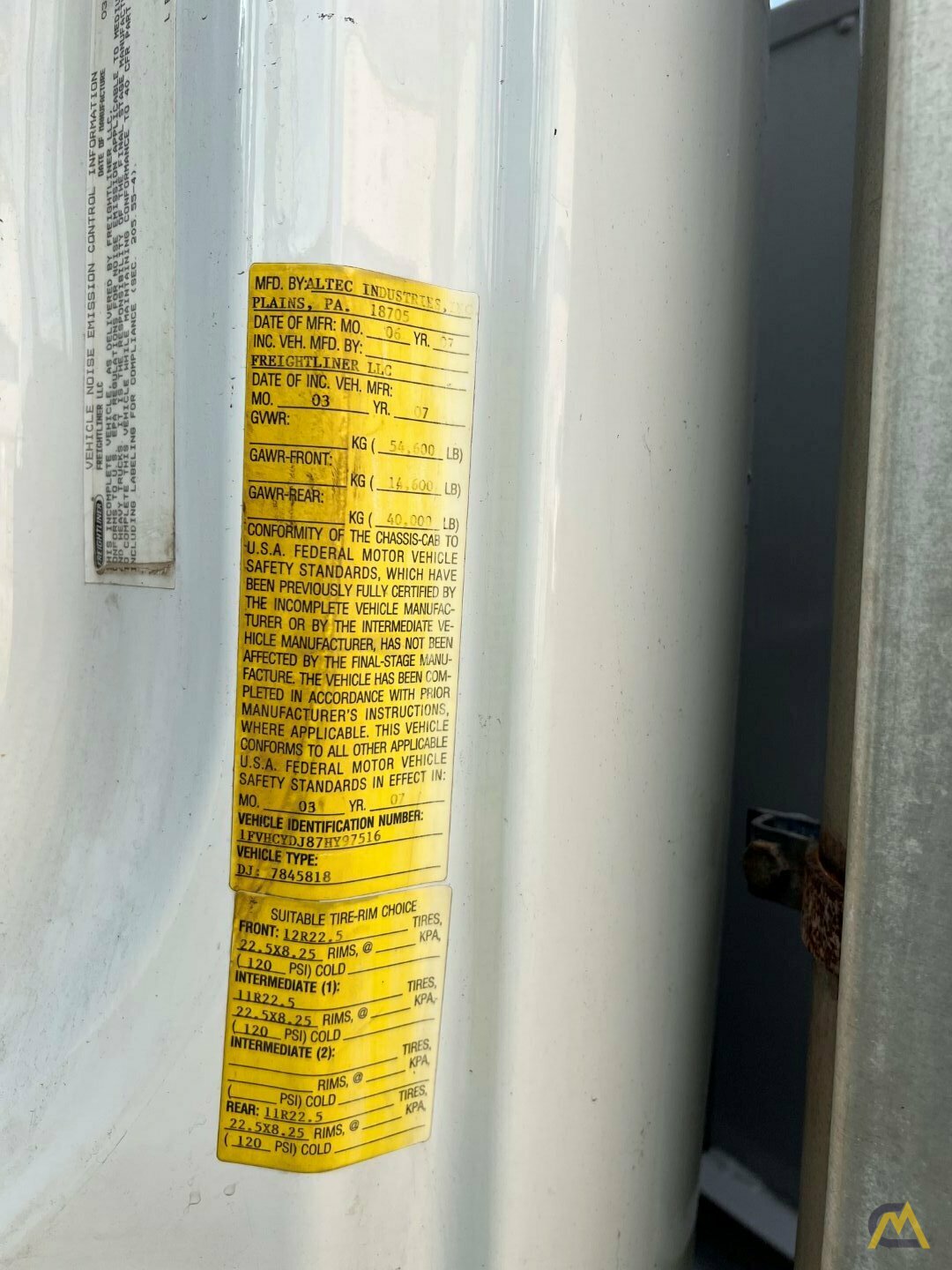 Altec LP108 Cable Puller on 2007 Freightliner M2-106 6x4 Reg Cab Truck ...