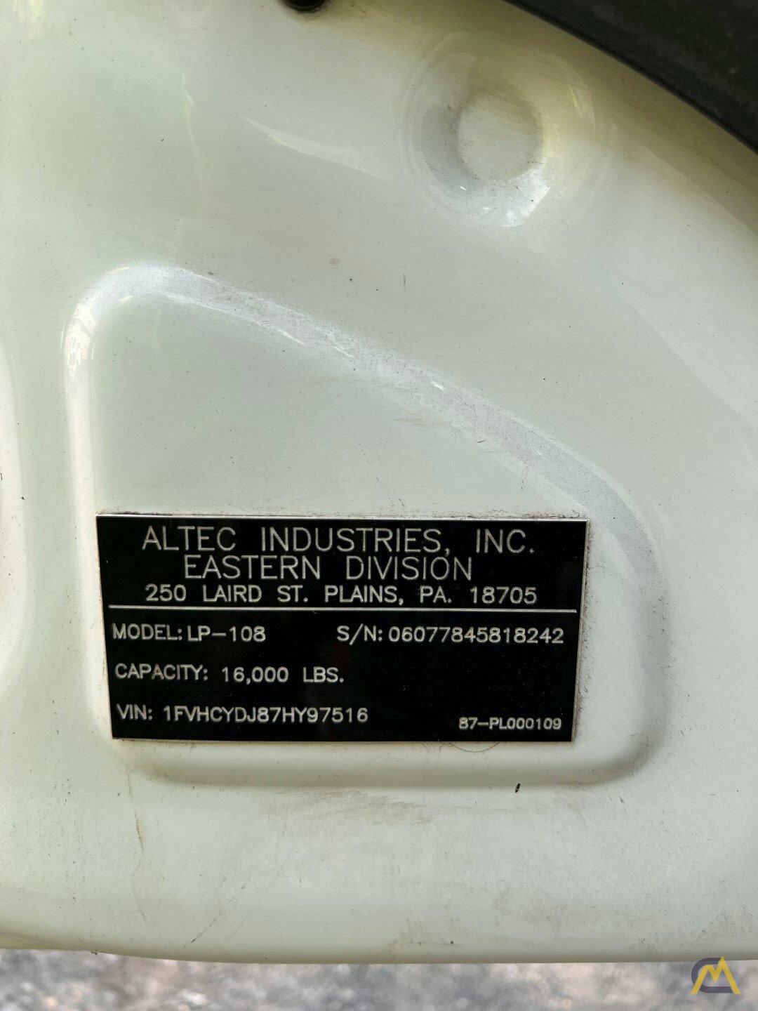 Altec LP108 Cable Puller on 2007 Freightliner M2-106 6x4 Reg Cab Truck ...
