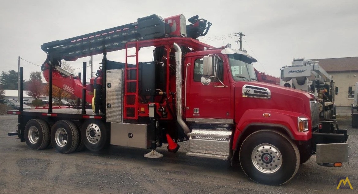 Fassi F600SE.44 10-story Pallet Fork Wallboard Crane on Western Star ...