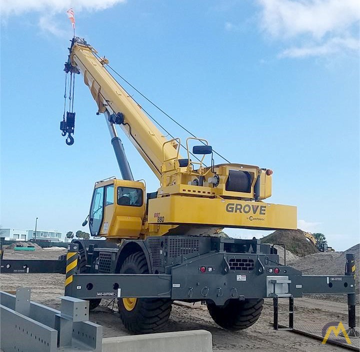 Grove GRT880 80-Ton Rough Terrain Crane For Sale Hoists & Material ...