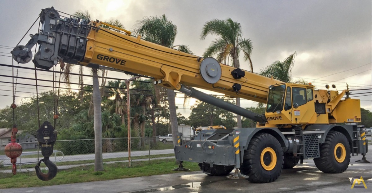 Grove RT-890E 90-Ton Rough Terrain Crane For Sale Hoists & Material ...