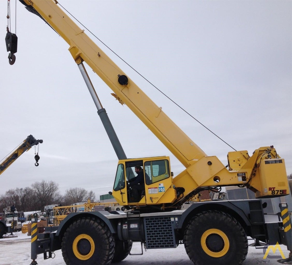 Grove RT875E 75-Ton Rough Terrain Crane For Sale Hoists & Material ...