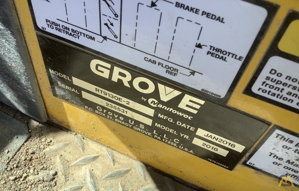 Grove RT9130E-2 130-ton Rough Terrain Crane For Sale Hoists & Material ...