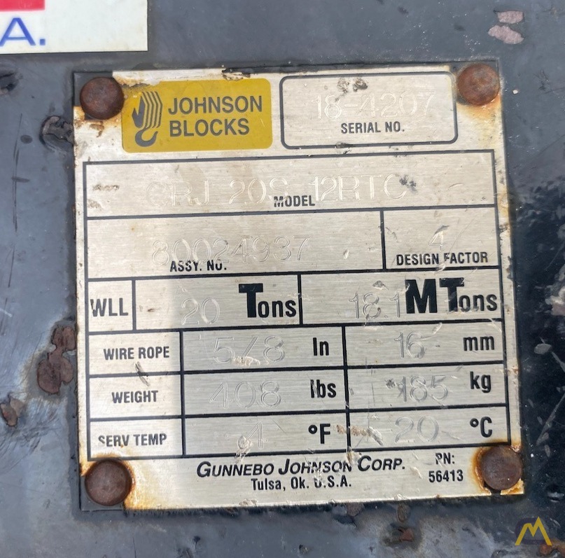 Johnson 20-Ton Single-Sheeve 5/8" Load Block For Sale Products Hook ...