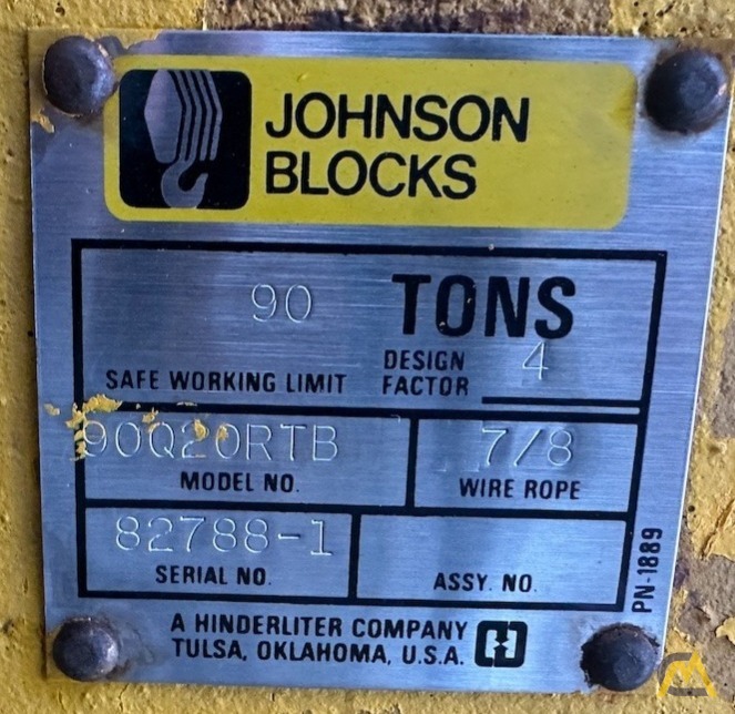 Johnson 90-Ton 4-Sheave Hook Block For Sale Products Blocks Parts ...