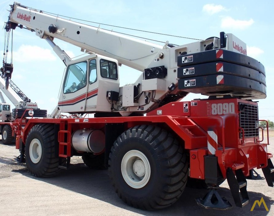 Link-Belt RTC-8090 Series II 90-ton Rough Terrain Crane For Sale or Rent Hoists & Material ...