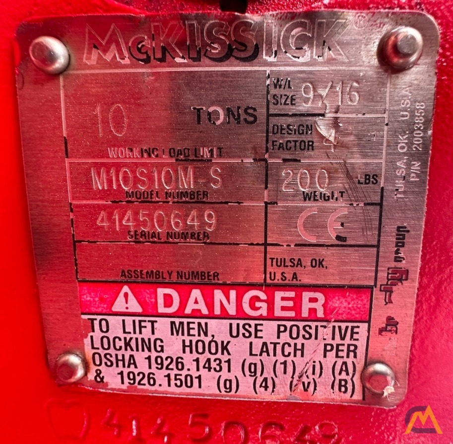 McKissick 10-Ton Single-Sheave Hook Block For Sale Blocks Parts ...