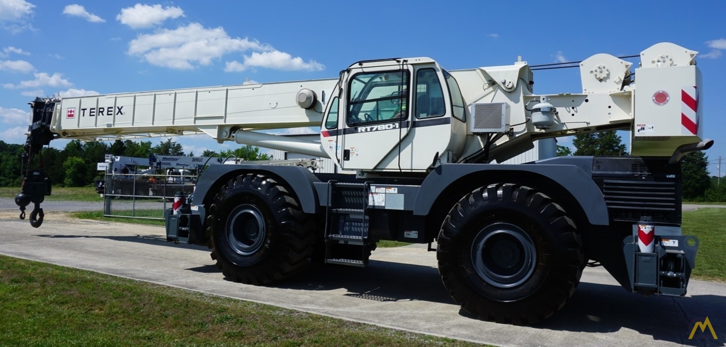 Terex RT780 80-Ton Rough Terrain Crane For Sale Hoists & Material ...