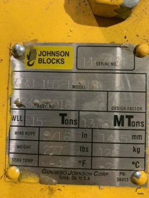 Johnson 15-Ton Hook Block For Sale Products Blocks Parts Attachments ...