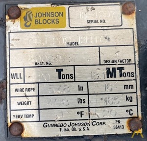 Johnson 20-Ton Single-Sheave Load Block For Sale Products Hook Blocks ...