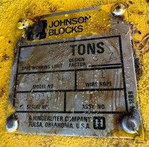 Johnson 60-Ton 3-Sheave Hook Block For Sale Products Blocks Parts ...