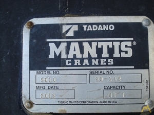 Tadano Mantis 9010 45-Ton Telescopic Boom Crawler Crane For Sale Hoists ...