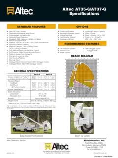 Bucket Truck Aerial Platforms Altec AT37G Specifications CraneMarket