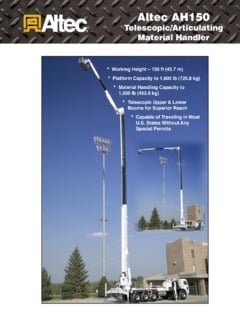 Bucket Truck Aerial Platforms Altec AH150 Specifications CraneMarket