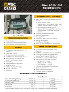 Altec AC26 Series Specifications CraneMarket