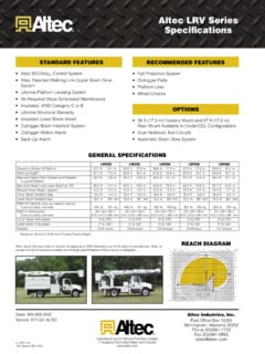Altec LRV55 Specifications CraneMarket