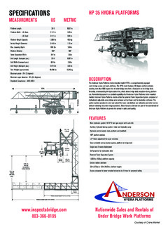 Anderson Hydra Platforms Specifications CraneMarket