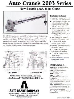 Auto Crane Specifications CraneMarket