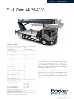 Cranes Hoists & Material Handlers Bocker Specifications CraneMarket