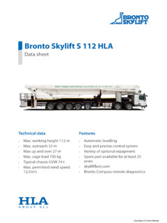 Bronto Skylift S 112 HLA Specifications CraneMarket