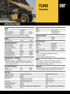 Telehandlers Caterpillar (CAT) Specifications CraneMarket