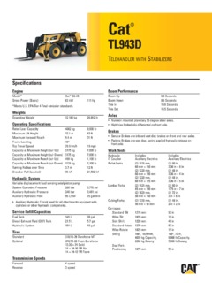 Telehandlers Caterpillar (CAT) TL943 Series Specifications CraneMarket