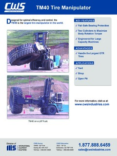 Tire Handler Manipulators CWS Industries Specifications CraneMarket