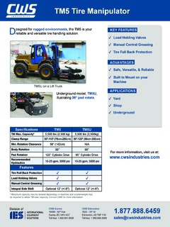 Tire Handler Manipulators CWS Industries Specifications CraneMarket