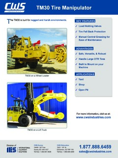 Tire Handler Manipulators CWS Industries Specifications CraneMarket