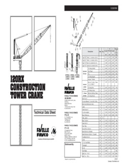 Tower Cranes Favelle Favco Specifications CraneMarket