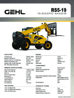 Telehandlers Gehl RS5-19 Specifications CraneMarket