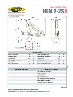 Heila Specifications CraneMarket