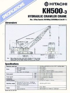 Hitachi Construction Machinery KH500-3 Specifications CraneMarket