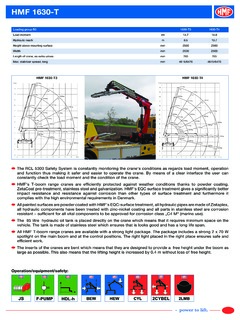 HMF Specifications CraneMarket