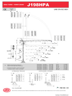 Cranes Hoists & Material Handlers Tower Luffing Jib Jaso Specifications ...