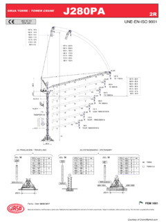 Tower Cranes Luffing Jib Jaso J280PA.2R Specifications CraneMarket