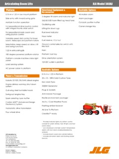 JLG Specifications CraneMarket