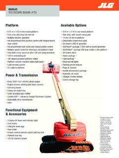 Boom Lifts-Telescopic JLG Specifications CraneMarket
