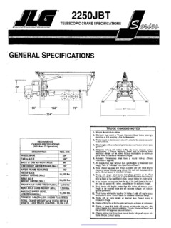 USTC 2250JBT Specifications CraneMarket