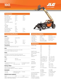 Telehandlers JLG 1043 Specifications CraneMarket
