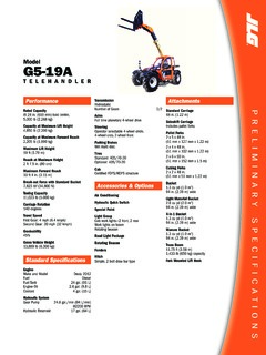 Telehandlers Forklifts & Lift Trucks JLG G5-19A Specifications CraneMarket