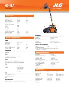 JLG G5-18A Specifications CraneMarket