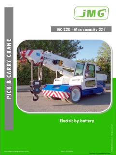 JMG Cranes MC 220 Specifications CraneMarket
