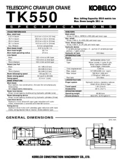 Kobelco TK550 Specifications CraneMarket